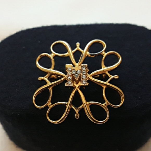 Avon | Jewelry | Vintage Avon M Initial In Sterling Gold Tone Overlay ...